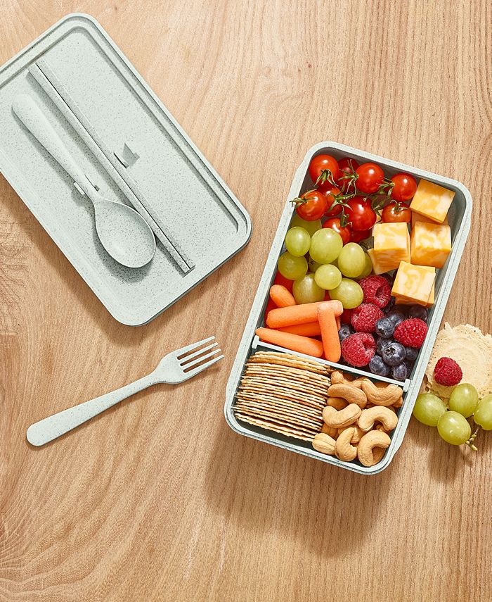Oake Blue Bento Box with Utensils, Created for Macy's - Macy's