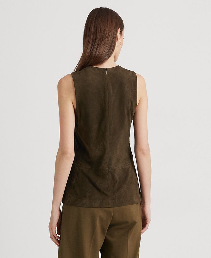 Lauren Ralph Lauren Women's Sleeveless Suede Blouse - Macy's