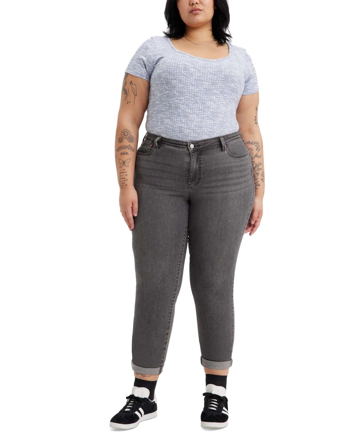 Click here for Levis Trendy Plus Size Boyfriend Jeans - Night Is... prices