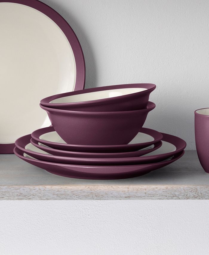 Noritake Colorwave Curve Burgundy 16-Pc. Dinnerware Set, Service for 4 ...