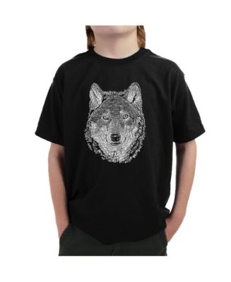 Big Boy's Word Art T-shirt - Wolf - Macy's