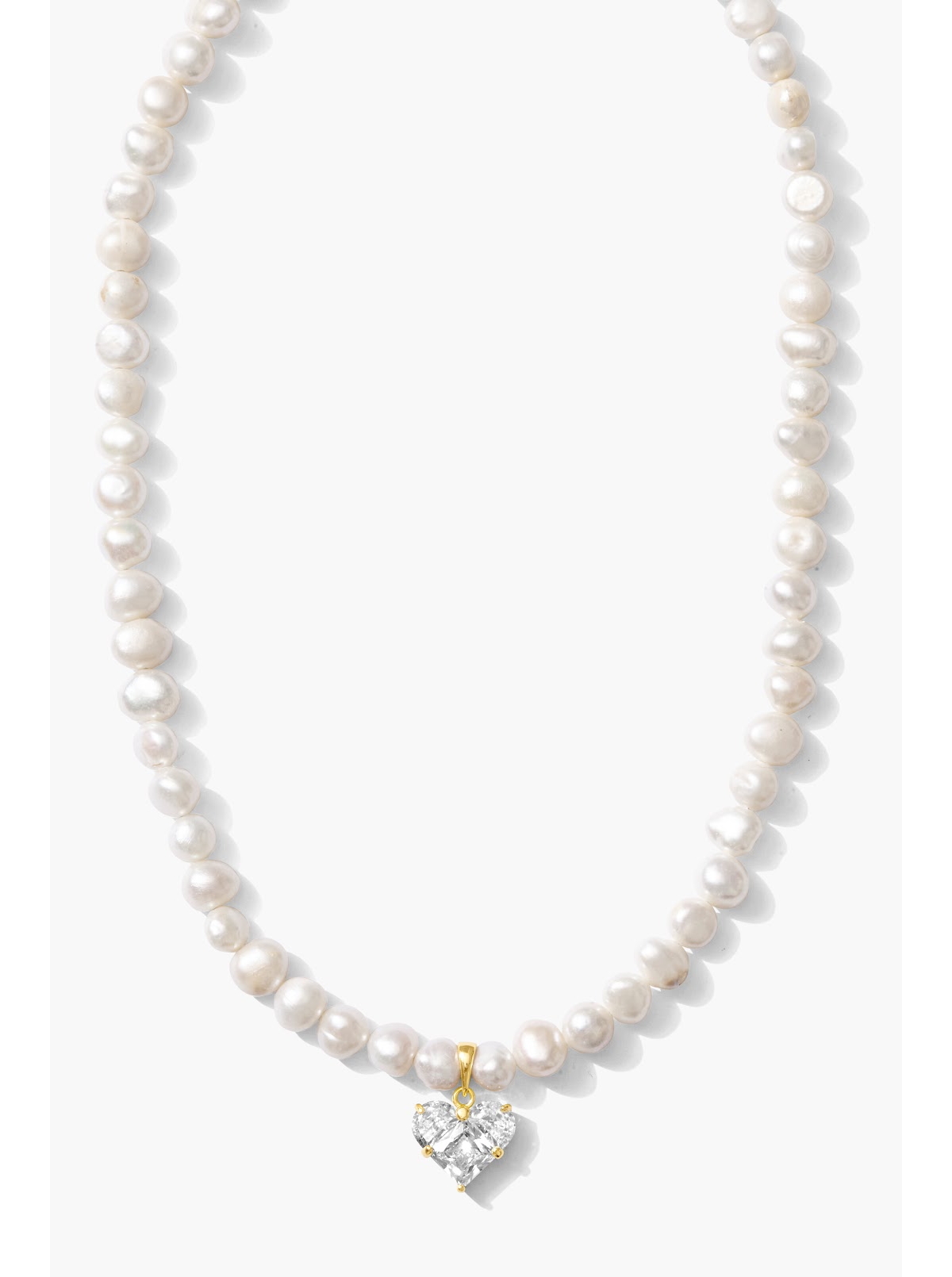 Click here for Freshwater Pearls Heart Pendant Lola Necklace 17&#... prices