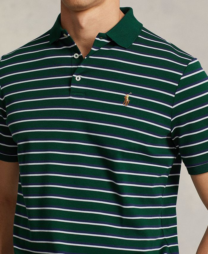 Polo Ralph Lauren Men's Custom Slim Fit Striped Soft Cotton Polo Shirt - Macy's