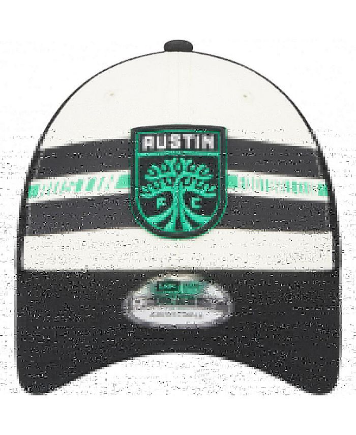 New Era Men's White, Black Austin FC Team Stripes 9FORTY Trucker ...
