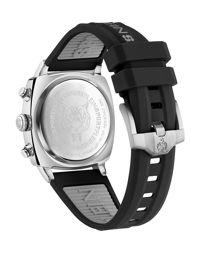 Plein Sport Men's Wildcat Black Silicone Strap Watch 40mm - Macy's