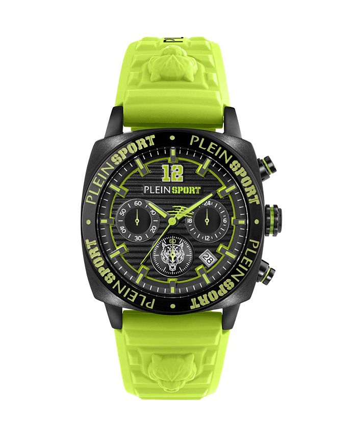 Plein Sport Men's Wildcat Green Silicone Strap Watch 40mm - Macy's