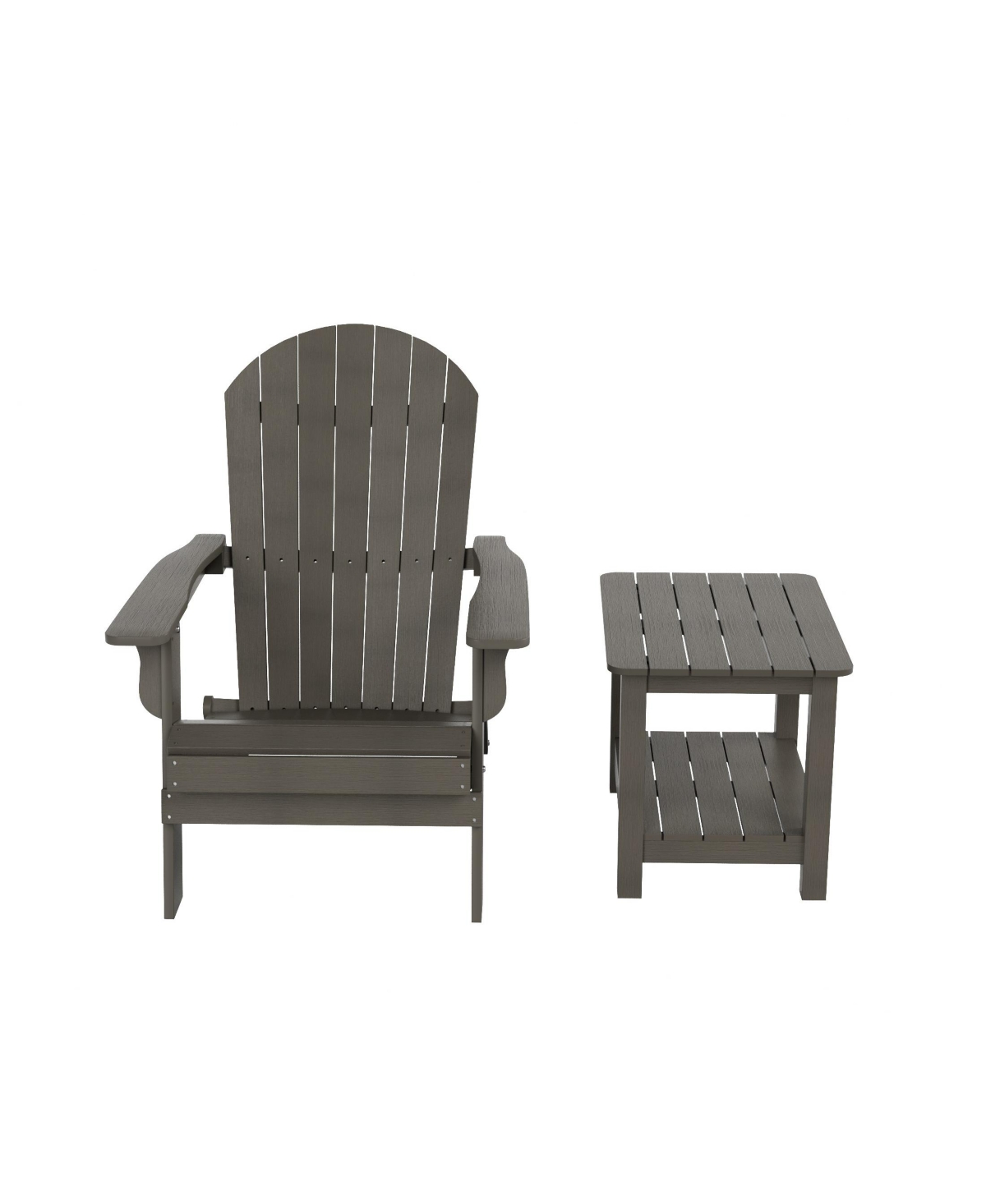 Click here for 2-Piece Outdoor Folding Adirondack Chair with Side... prices