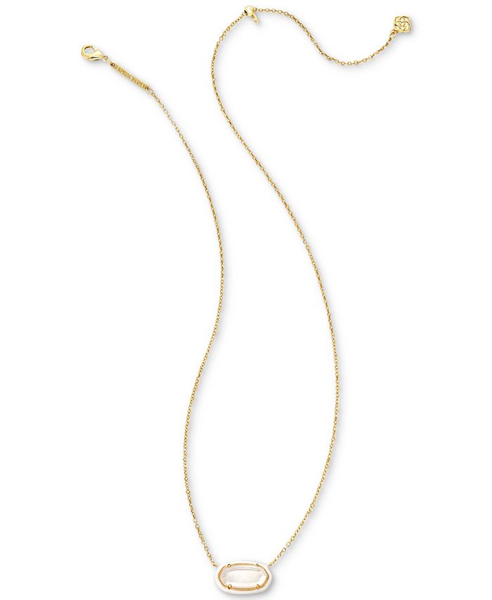 Kendra Scott 14k Gold-Plated Color-Framed Stone 19" Adjustable Pendant Necklace - Macy's