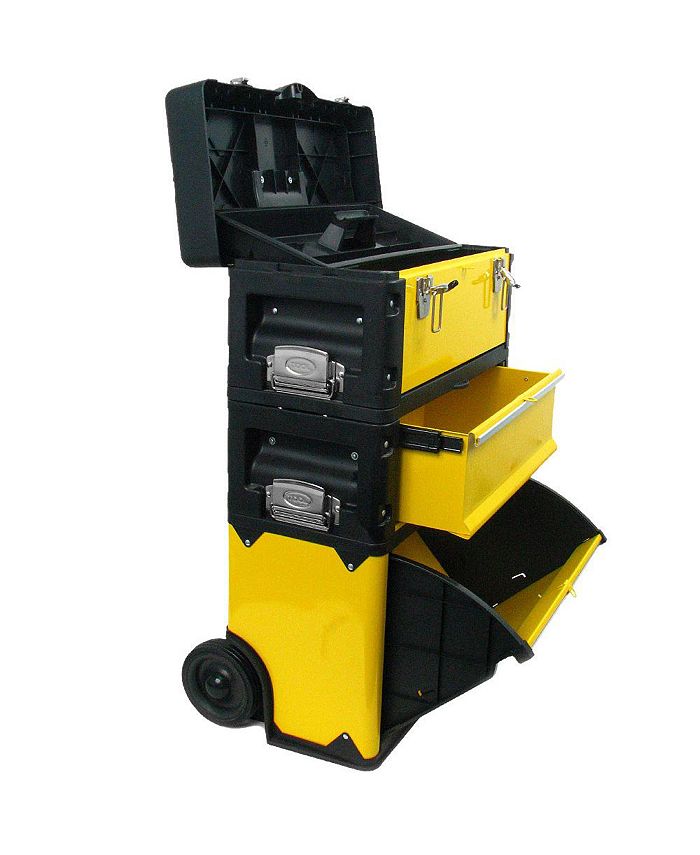 Stalwart Portable Tool Box on Wheels - Stackable 3-in-1 Chest for ...