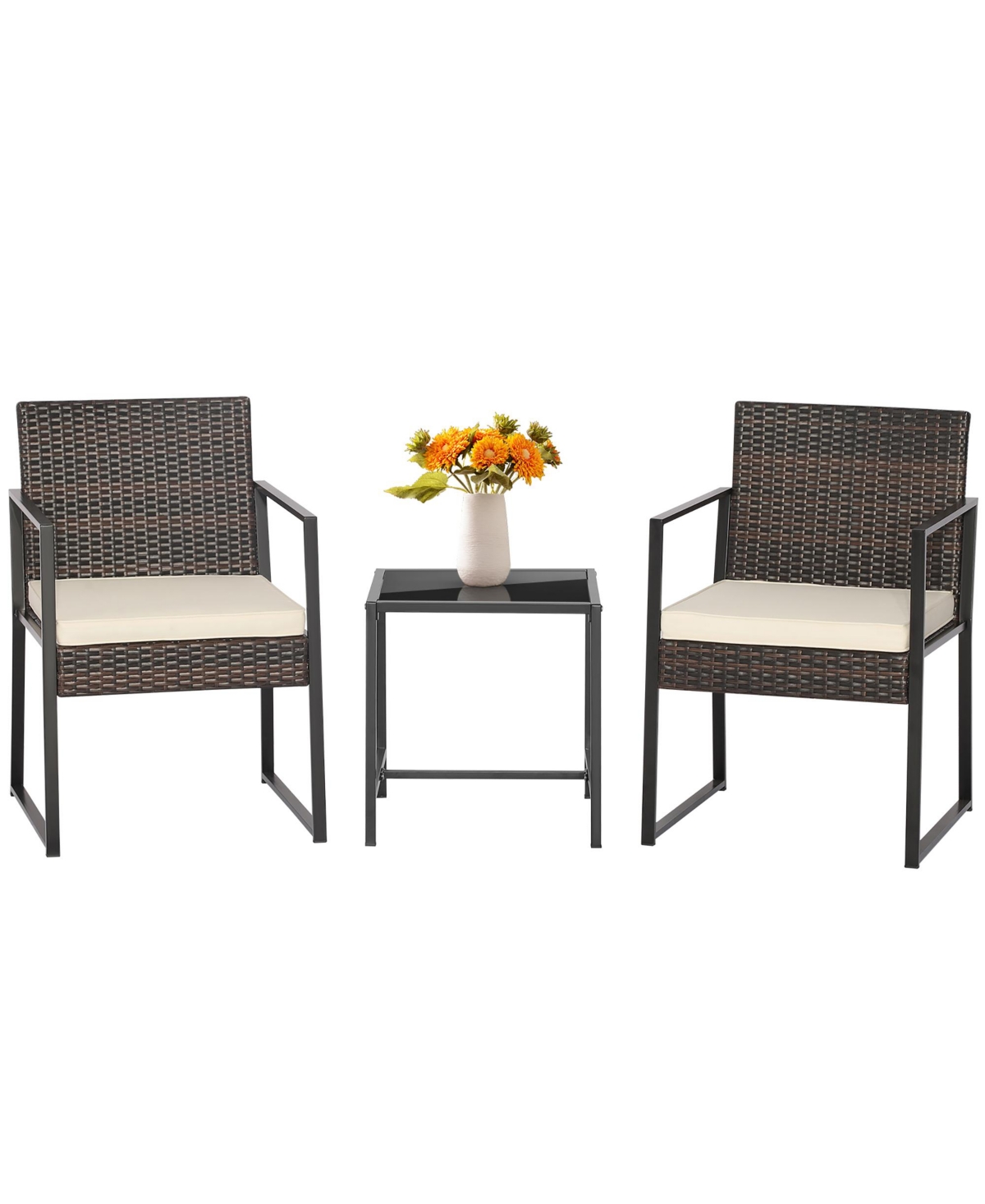 Click here for Costway 3pcs Patio Furniture Set Heavy Duty Cushio... prices