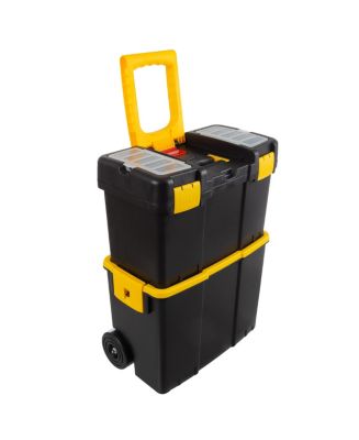 Portable Tool Box with Wheels - Stackable 2-in-1 Tool Chest with Fold ...