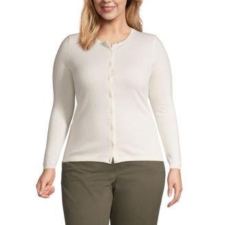 Lands' End Plus Size Cashmere Cardigan Sweater - Macy's
