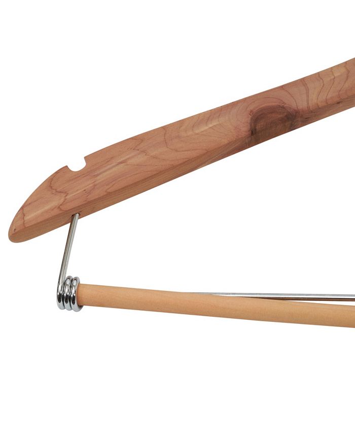 Household Essentials Cedar Hanger, Locking Bar, Set of 4 - Macy's