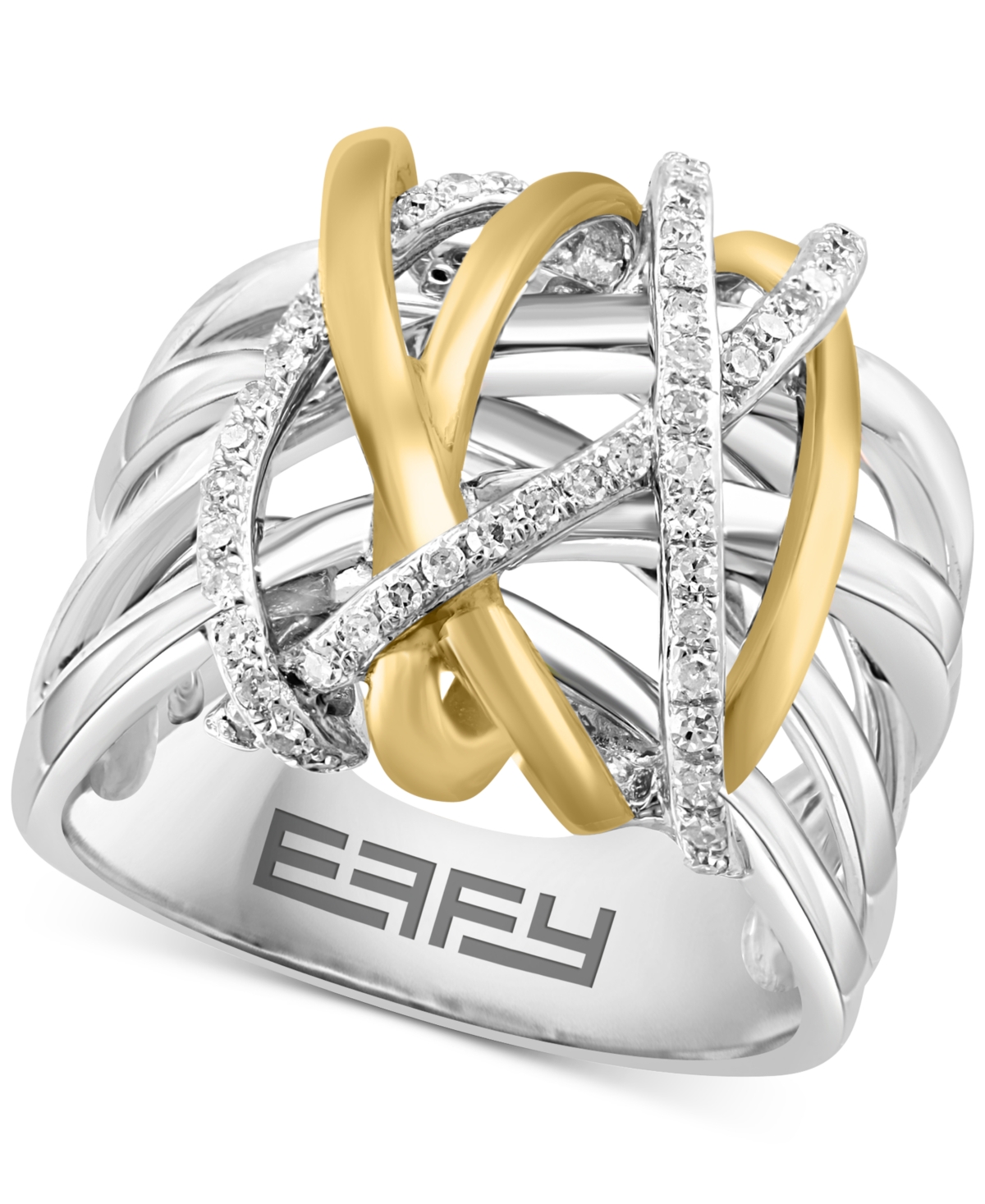 Click here for Effy Diamond Contrasting Intertwined Crisscross Ri... prices