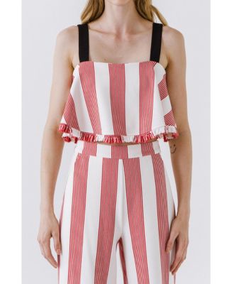 English Factory Women's Stripe Crop Top - Macy's