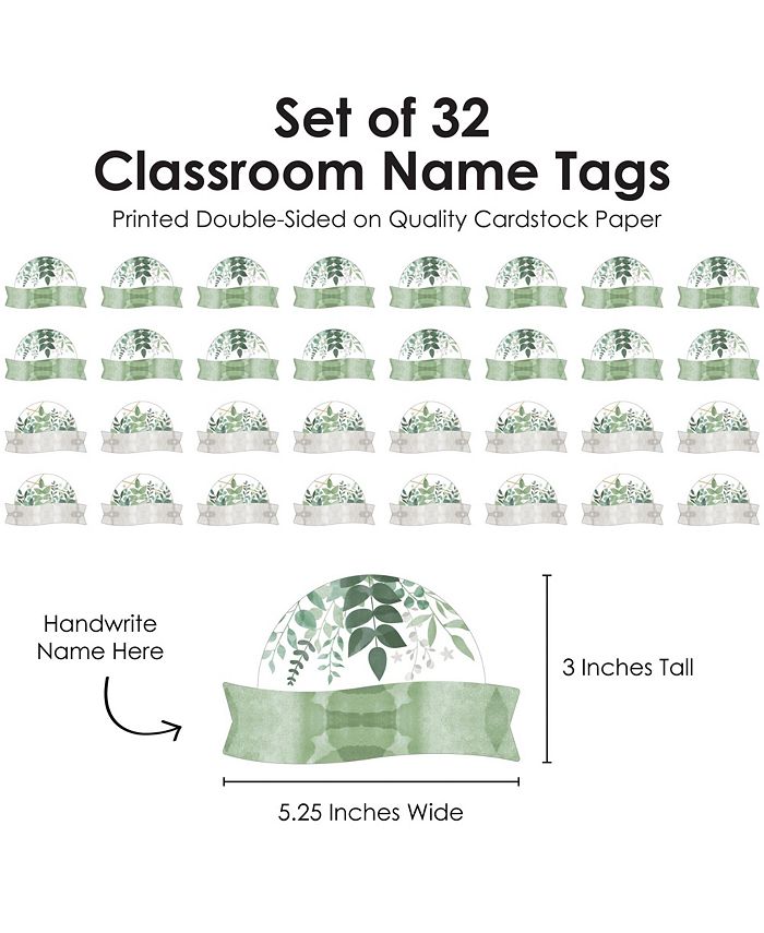 Big Dot of Happiness Eucalyptus Greenery Blank Paper Desk or Locker ...