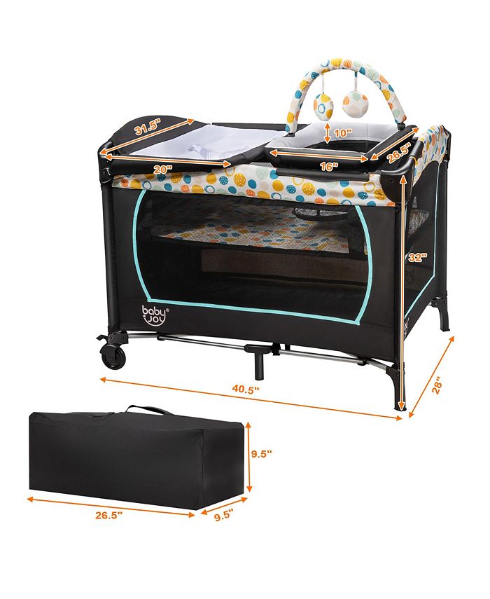 Costway 4-in-1 Convertible Portable Baby Playard Newborn Napper w ...