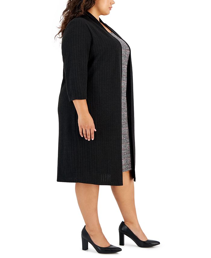 Connected Plus Size Round-Neck Dress & Attached Jacket - Macy's