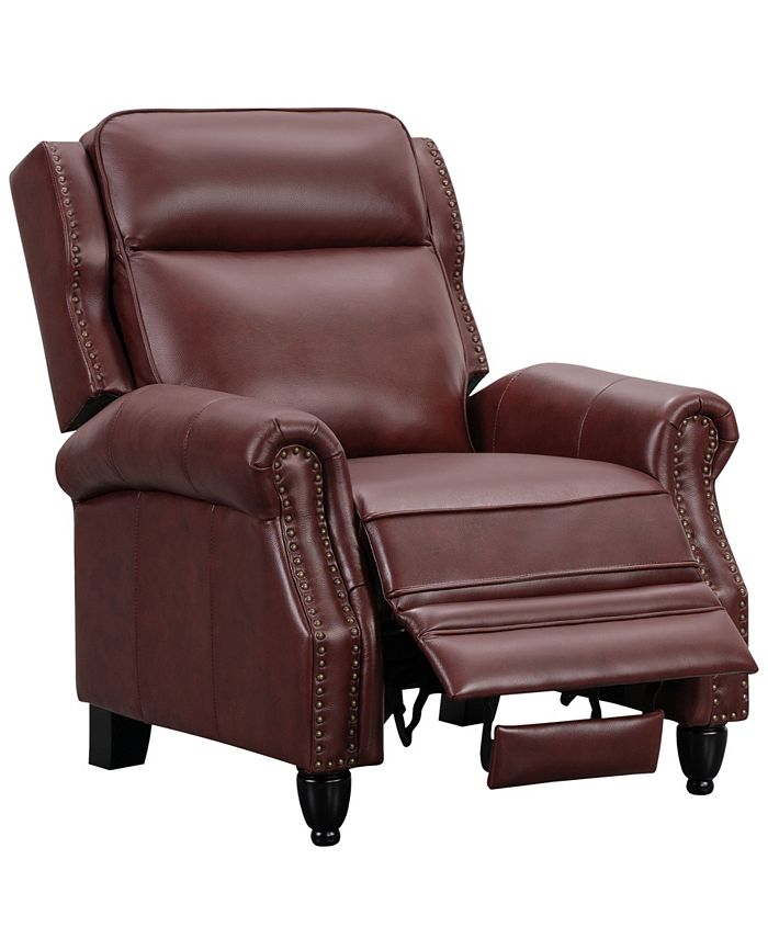Abbyson Living Polly Leather Pushback Recliner - Macy's
