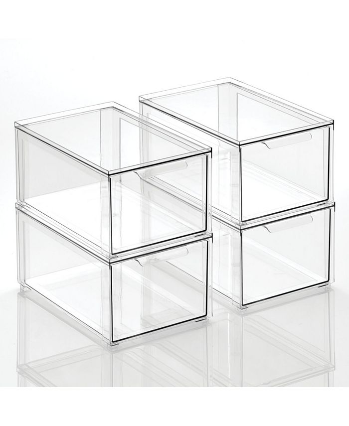 mDesign Stackable Kitchen Storage Bin Box with Pull-Out Drawer, Small ...