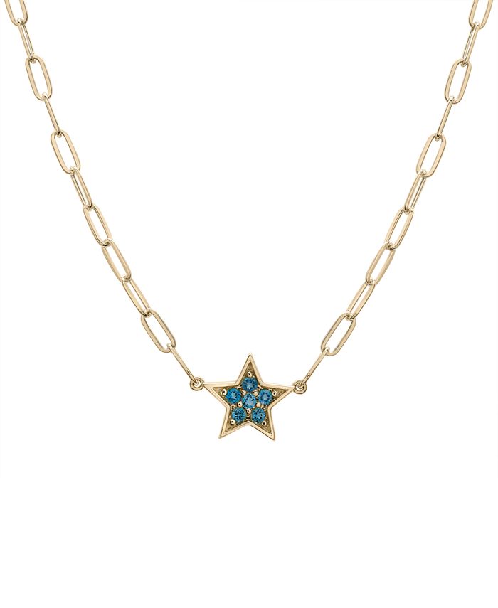 Macy's London Blue Topaz Star Cluster Pendant Necklace (1/4 ct. t.w ...