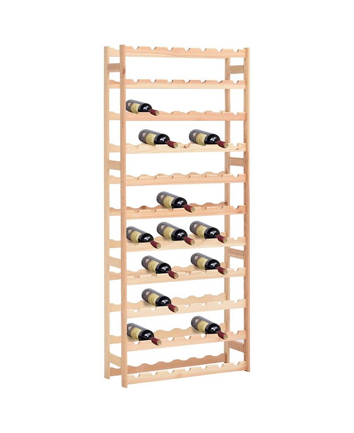 vidaXL Wine Rack for 77 Bottles Pinewood - Macy's