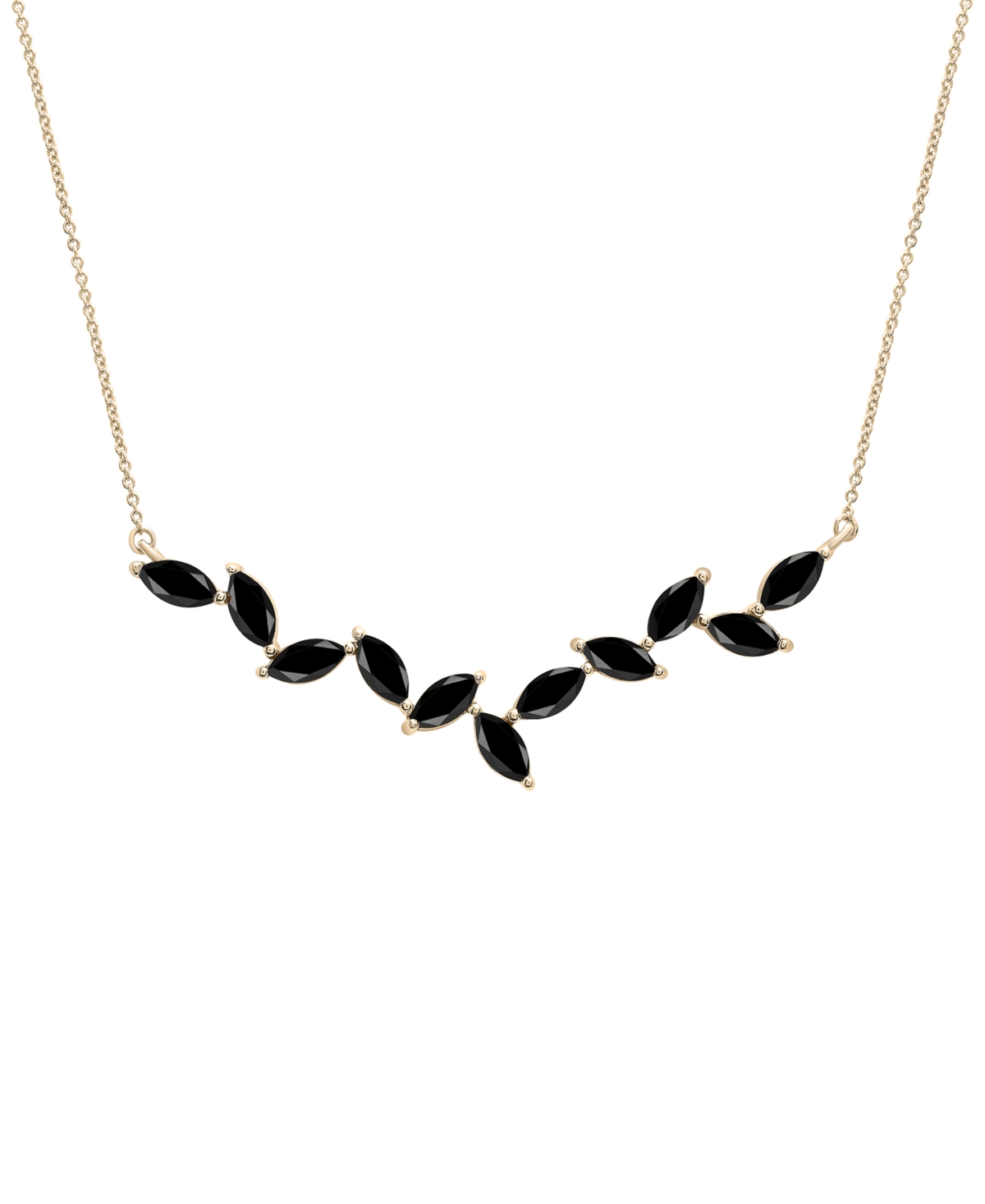 Click here for Onyx Marquise 17 Collar Necklace in 14k Gold-Plate... prices