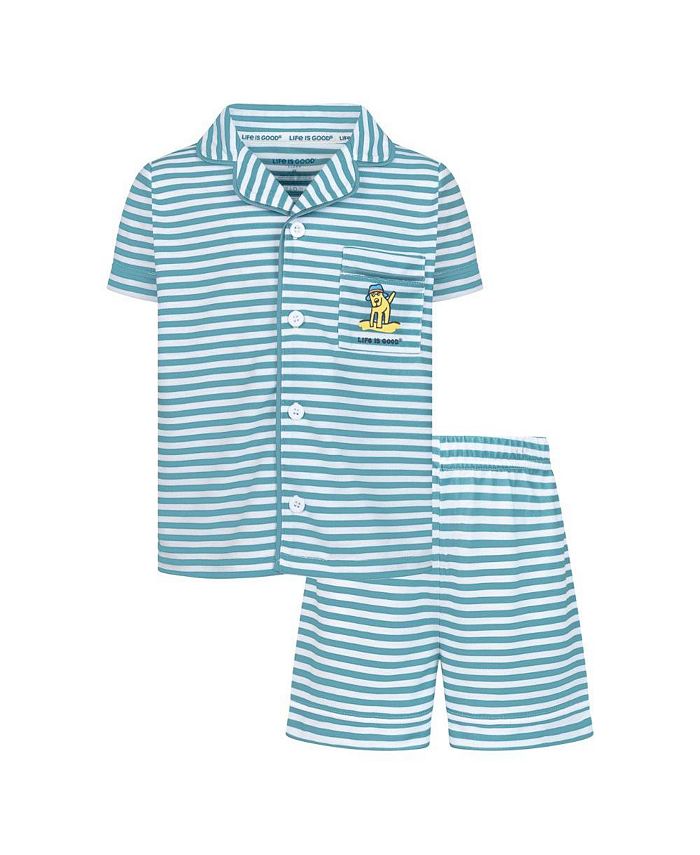 Life is Good Toddler Boys Notch Collar Top and Shorts Pajama Set - Macy's