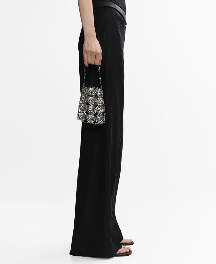 MANGO Women's Metallic Flower Bag - Macy's