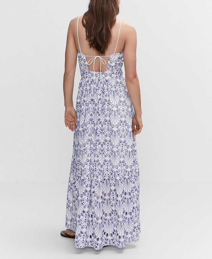 MANGO Women's Embroidered Halter Neck Dress - Macy's