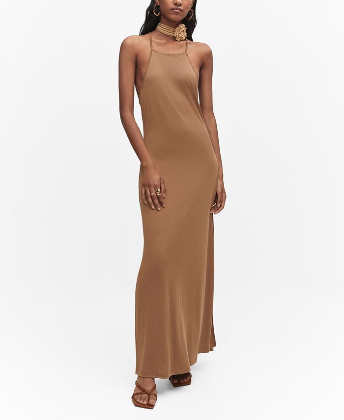 MANGO Women's Halter Neck Modal Dress - Macy's