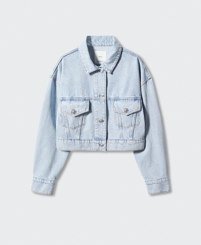 MANGO Women's Cropped Denim Jacket - Macy's