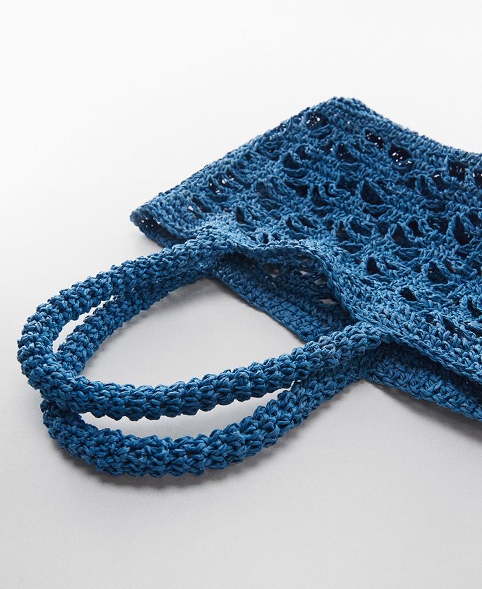 MANGO Women's Double Handle Raffia Bag - Macy's