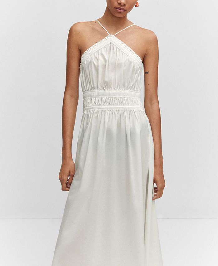 MANGO Women's Ruffled Details Halter Dress - Macy's