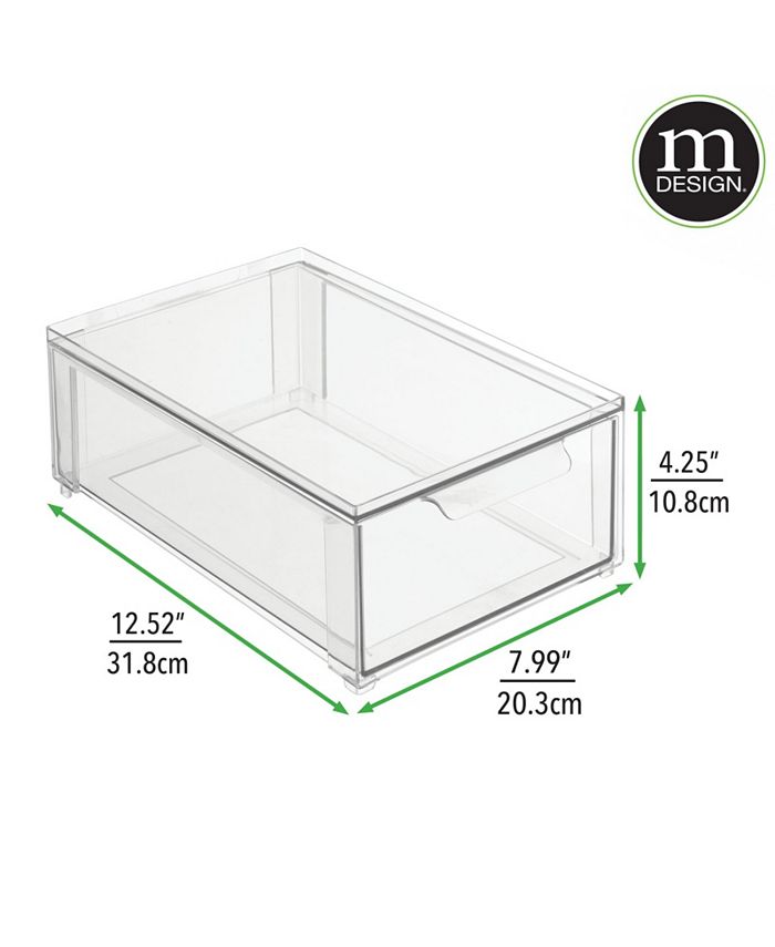 mDesign Plastic Stackable Crafting Drawer Organizer Bins, Handle - 8 ...