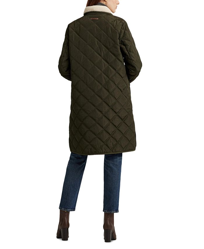 Lauren Ralph Lauren Women's Faux-Fur-Collar Quilted Coat - Macy's