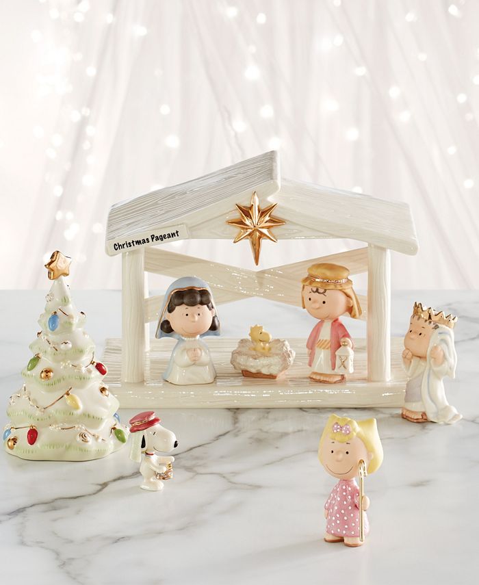 Lenox Peanuts The Christmas Pageant and Creche 8 Piece Set - Macy's