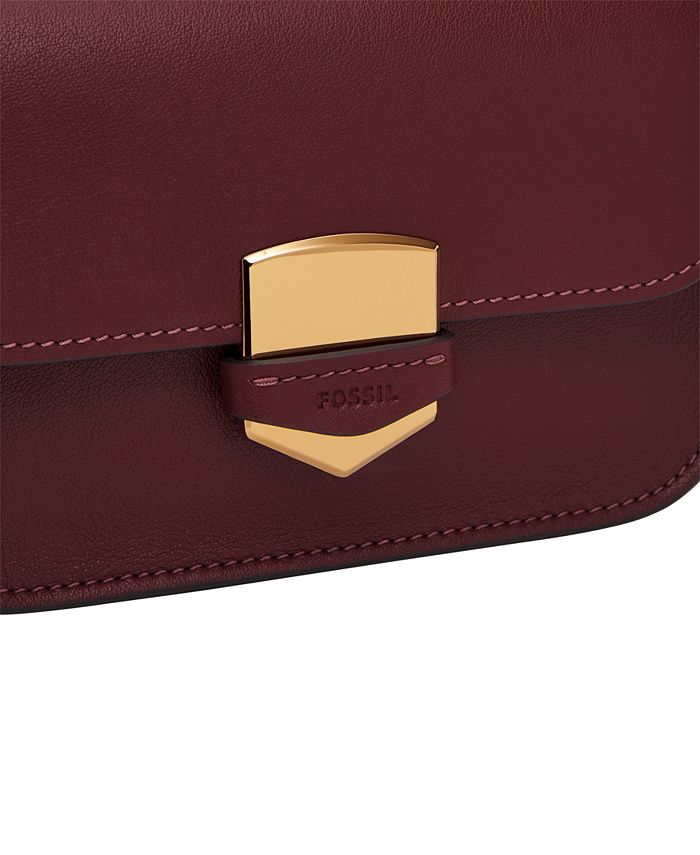 Fossil Lennox Flap Leather Crossbody Bag - Macy's