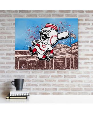 Cincinnati Reds Stretched 20" x 24" Canvas Giclee Print - Designed by ...