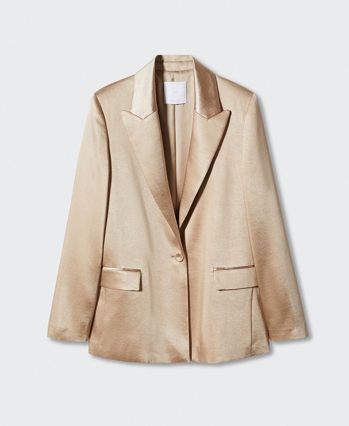 MANGO Women's Satin-Finish Blazer - Macy's