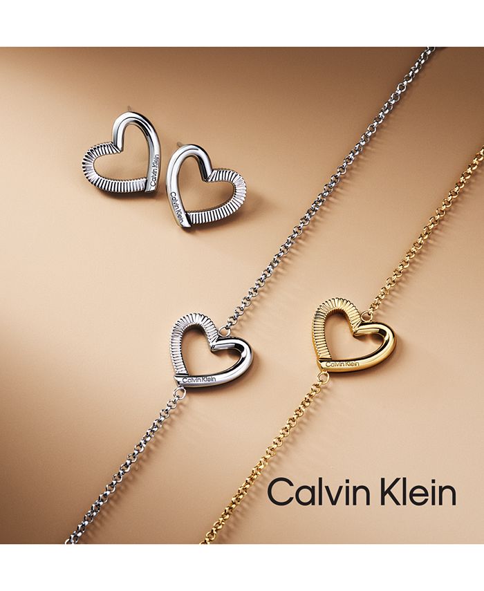 Calvin Klein Women's Stainless Steel Heart Earrings - Macy's