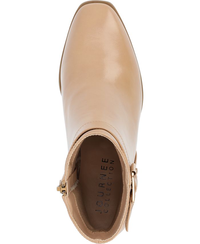 Journee Collection Women's Elley Buckle Strap Block Heel Booties - Macy's