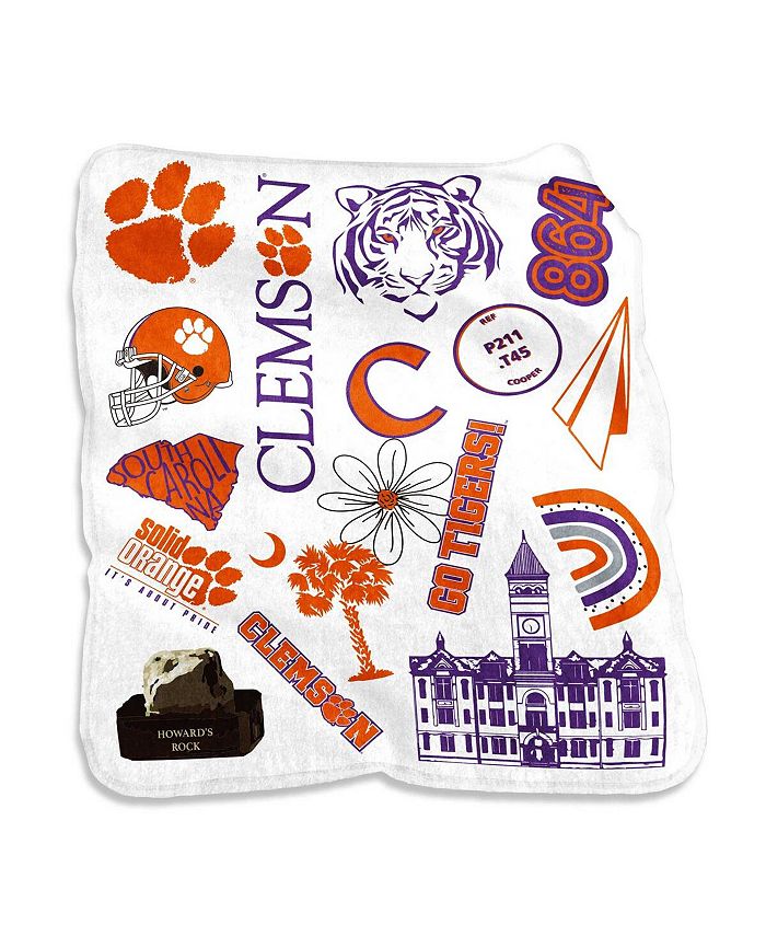 Logo Brands Clemson Tigers 50'' x 60'' Native Raschel Plush Throw ...
