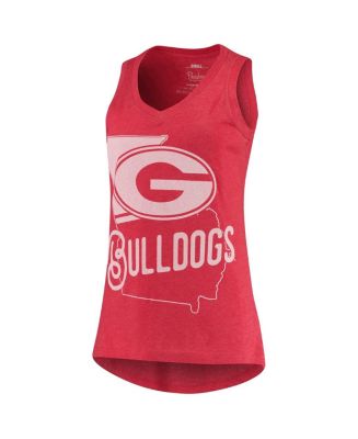Women's Pressbox Red Georgia Bulldogs Ferris Melange V-Neck Tank Top ...