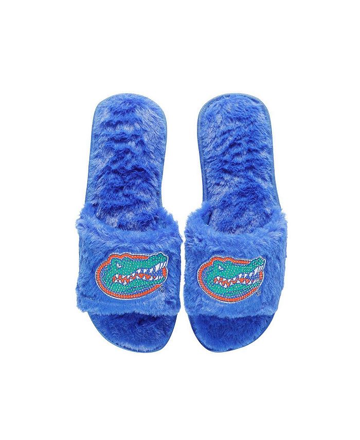 FOCO Women's Royal Florida Gators Rhinestone Fuzzy Slippers - Macy's