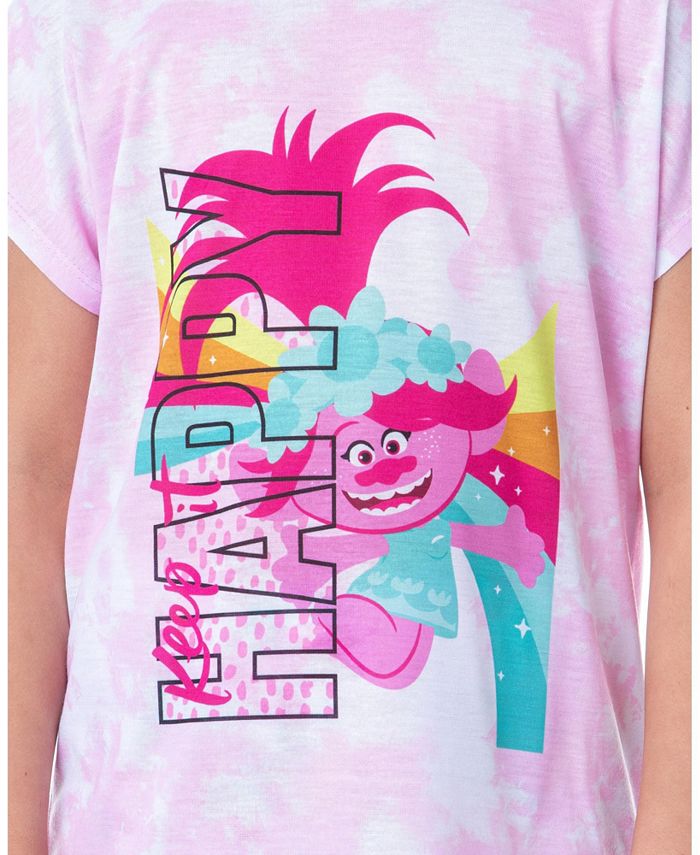 Trolls Girls Dreamworks Poppy Happy Sleep Pajama Set - Macy's