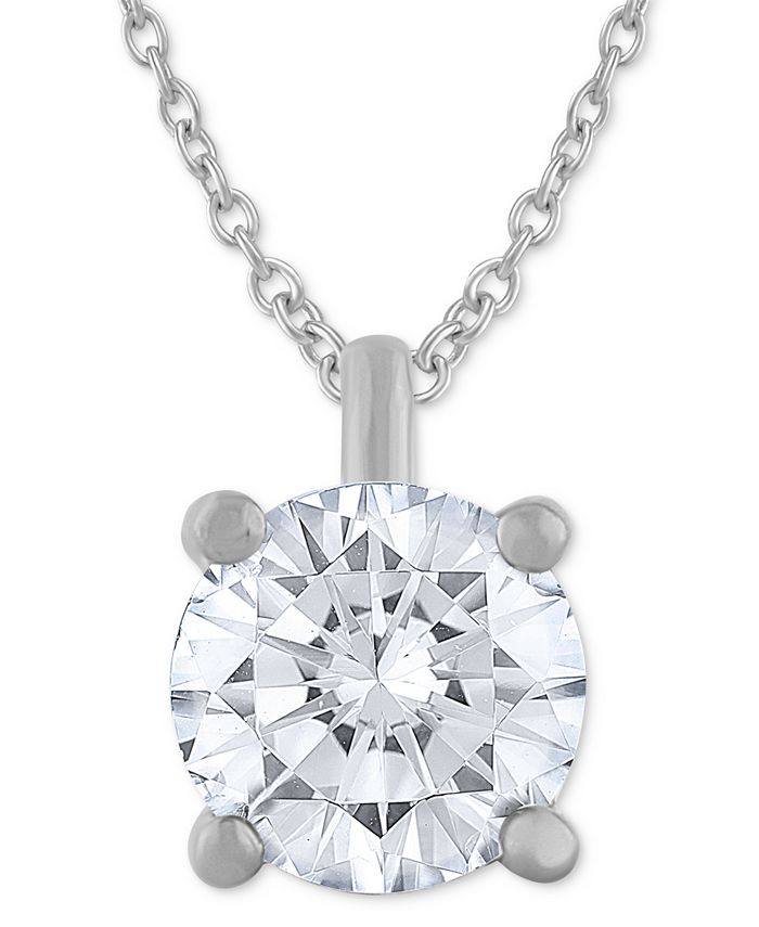 Macy's Diamond Solitaire 18" Pendant Necklace (1/2 ct. t.w.) in 14k ...