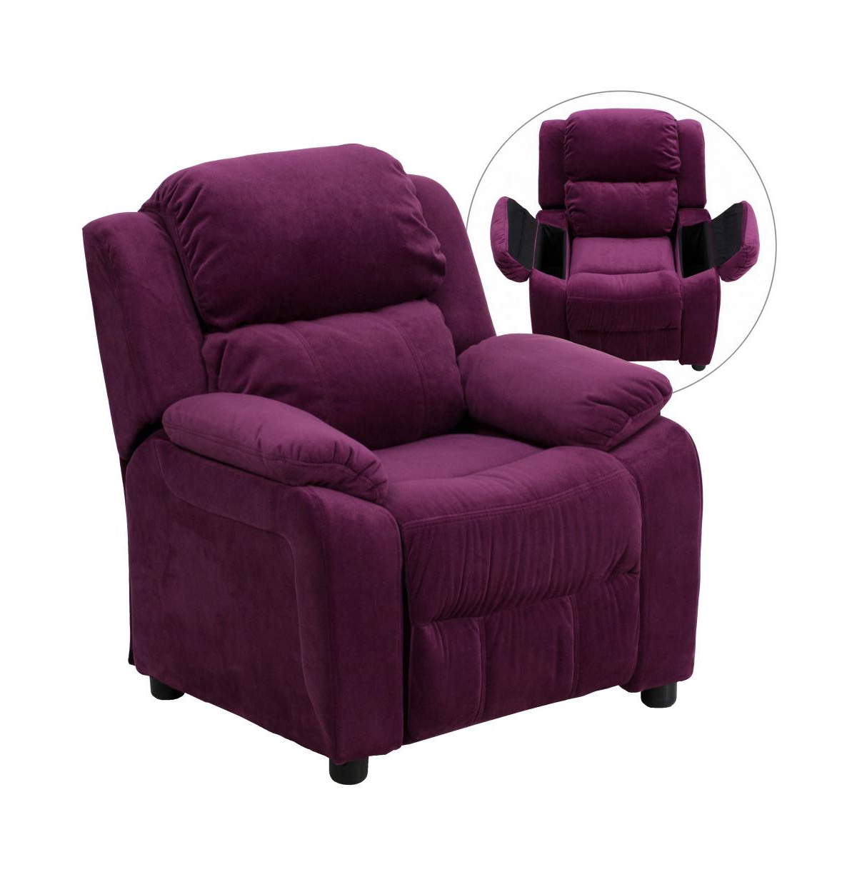 Click here for Deluxe Padded Contemporary Kids Recliner With Stor... prices