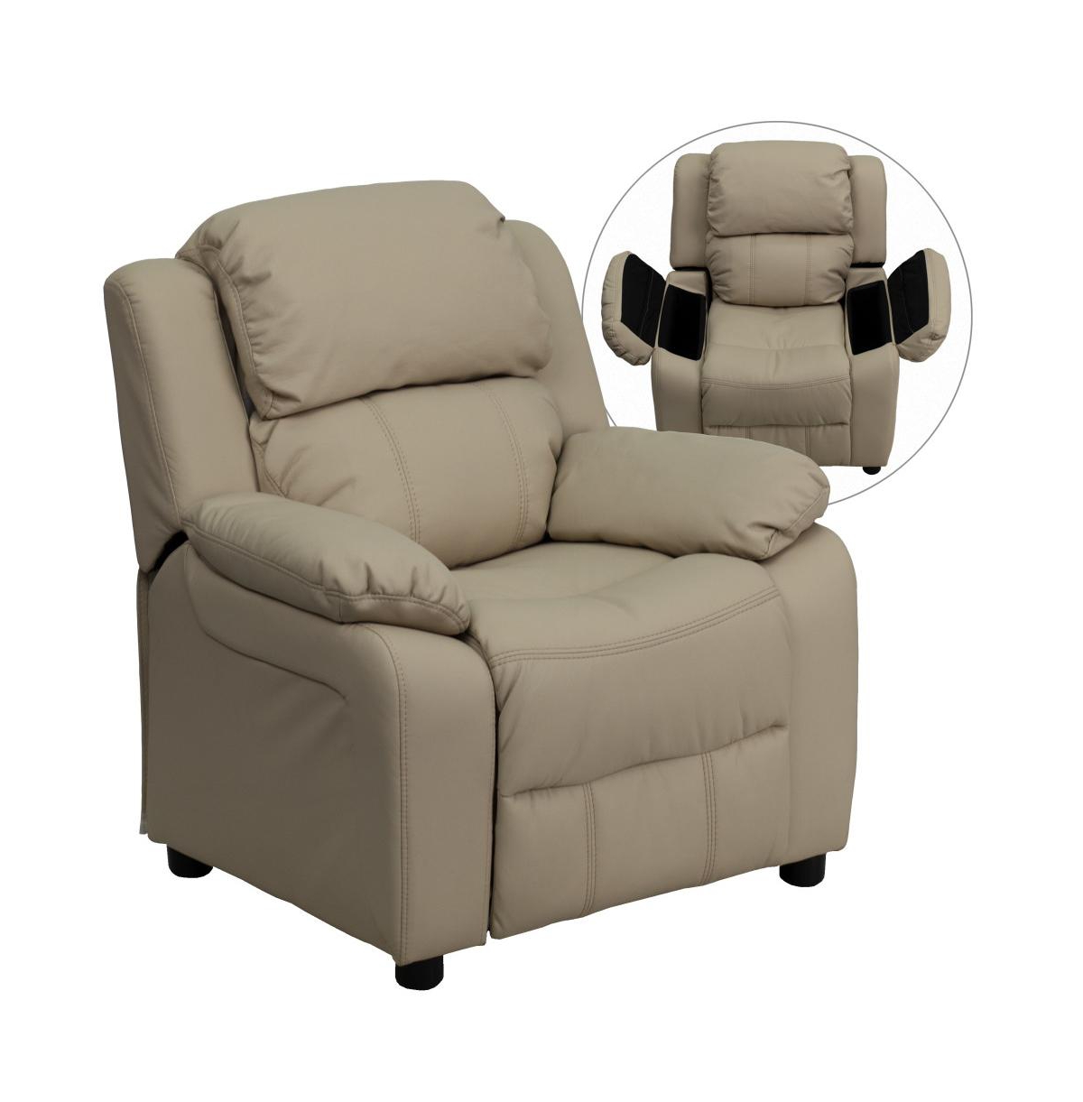Click here for Deluxe Padded Contemporary Kids Recliner With Stor... prices