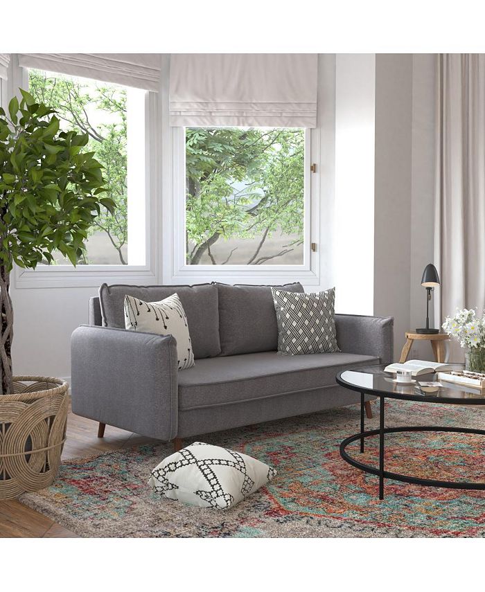 EMMA+OLIVER Carthage Upholstered Mid-Century Modern Pocket Spring Sofa ...